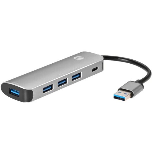 USB-концентратор  VCOM CU4383A, разъемов: 4, серый