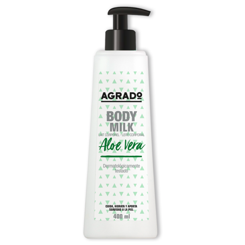 Agrado Молочко для тела Aloe Vera Body Milk увлажняющее с Алоэ вера для всех типов кожи, 400 мл