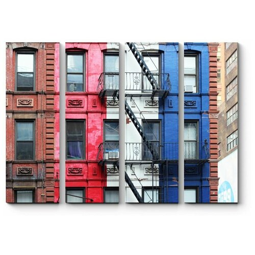 Модульная картина Здание и лестница в Нью-Йорке100x75