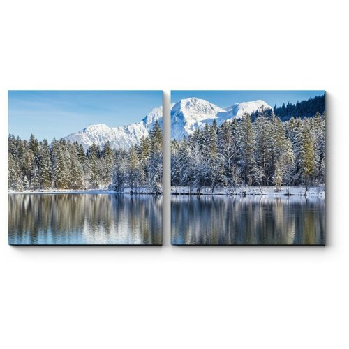 Модульная картина Красота горного озера 130x65