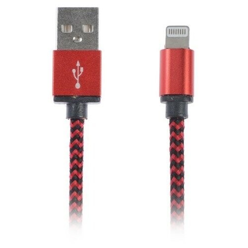 Кабель Luazon USB - Lightning, 1 м, красный