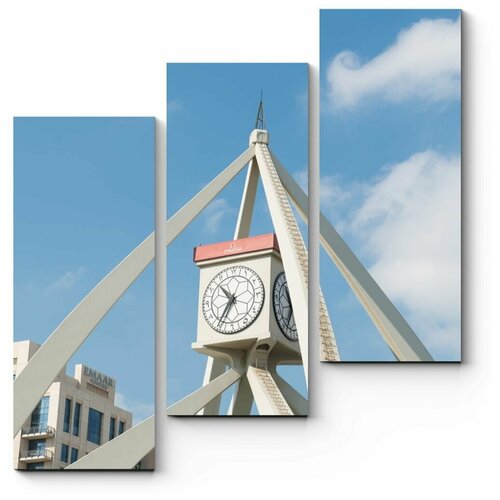 Модульная картина Часы белоснежного Дубая110x117