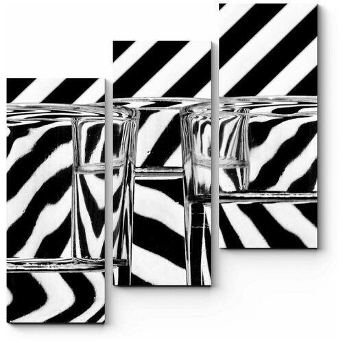 Модульная картина Черно-белая абстракция90x96