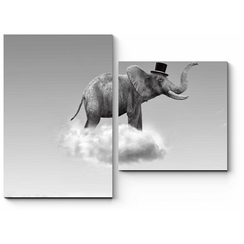 Модульная картина Летающий слон 60x45