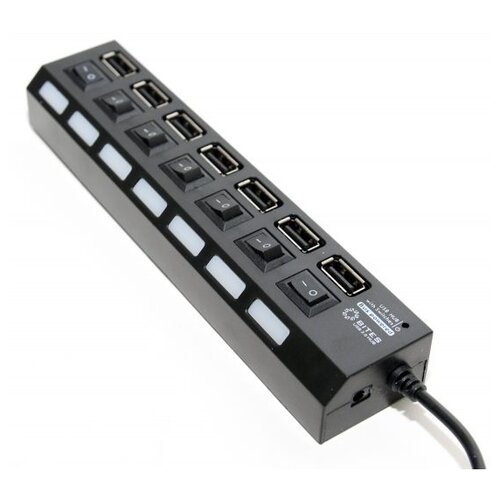 USB-концентратор  5bites HB27-203P, разъемов: 7, 100 см, черный