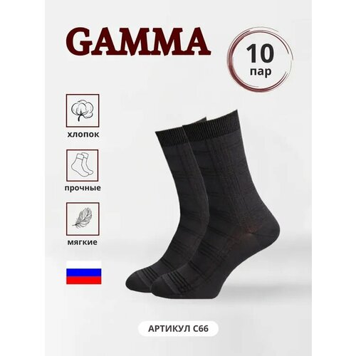 Носки ГАММА, 10 пар, размер 33, черный