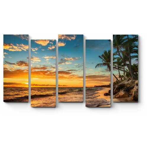 Модульная картина Восход солнца на райском острове 130x75