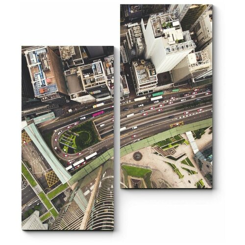 Модульная картина Высоко-высоко над Гонконгом50x63