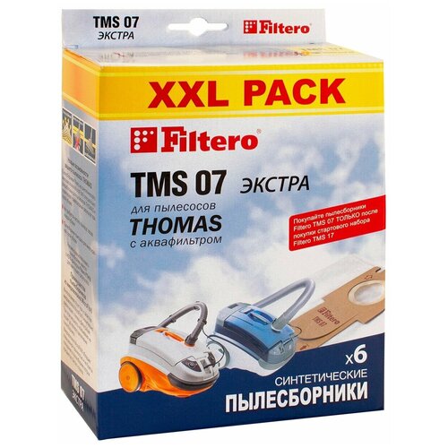 Мешки-пылесборники Filtero TMS 07 (6) XXL PACK, экстра, для пылесосов THOMAS, синтетические, 6 штуки