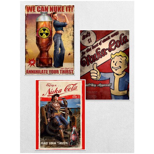 Постеры интерьерные Fallout 3 Набор Плакатов 3 шт