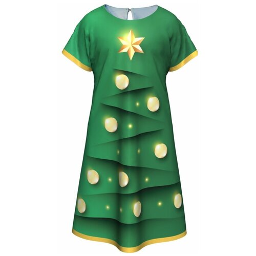 Платье "Зелёная ёлочка" (15027) 146 см