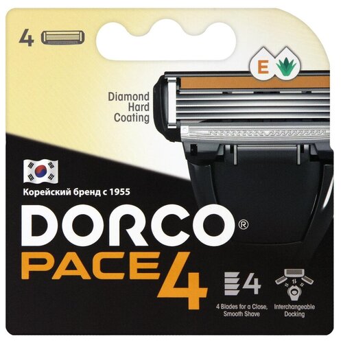 Сменные кассеты для бритья Dorco PACE4, 4лез. FRA1040 4 шт/уп
