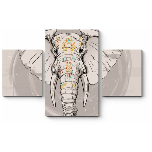 Модульная картина Стильный слон 130x85