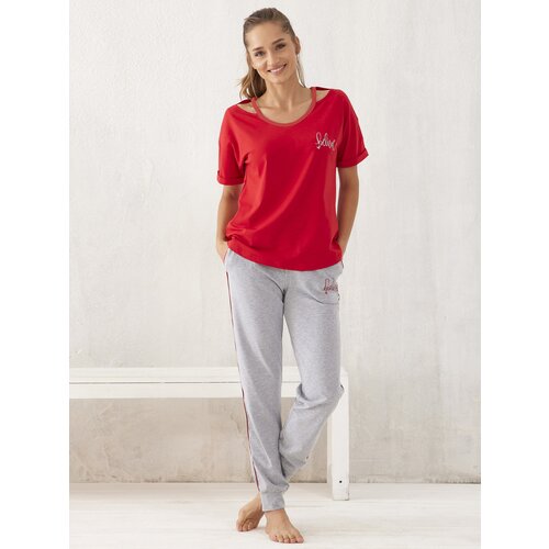 Пижама  Relax Mode, размер XXL, красный, серый