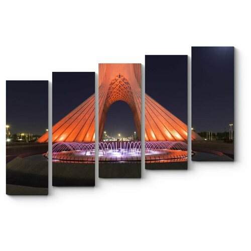 Модульная картина Ночной вид на башню свободы в Тегеране140x98