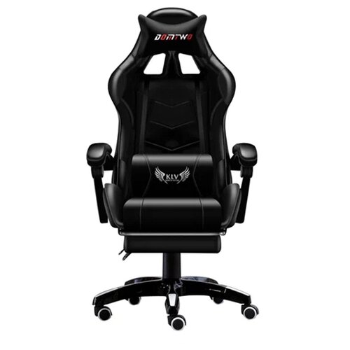 Компьютерное кресло Domtwo 202F игровое, обивка: искусственная кожа, цвет: черный