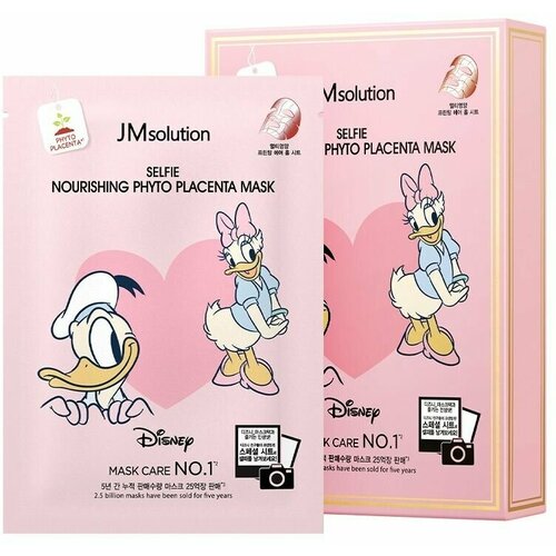 JMsolution Набор из 10 штук регенерирующих тканевых масок с фитоплацентой Disney Collection Selfie Nourishing Phyto placenta Mask 10 шт.