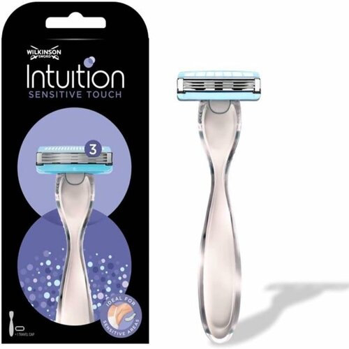 Wilkinson Sword / Schick Intuition Sensitive TOUCH / Бритва женская с 1 сменной кассетой ( 3 лезвия)