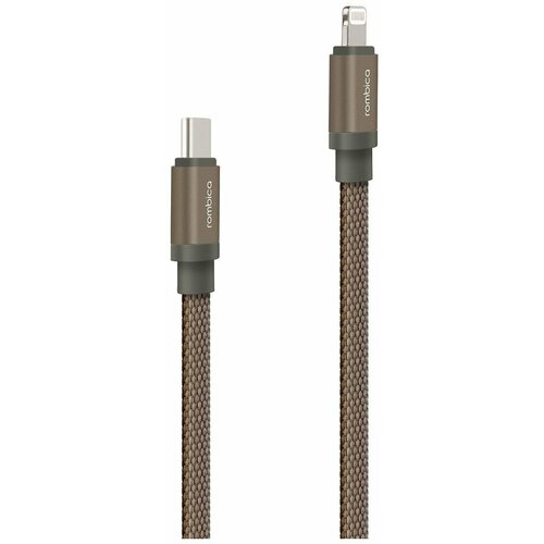 Кабель Rombica LINK-C Olive, USB Type-C - Apple Lightning (MFI)