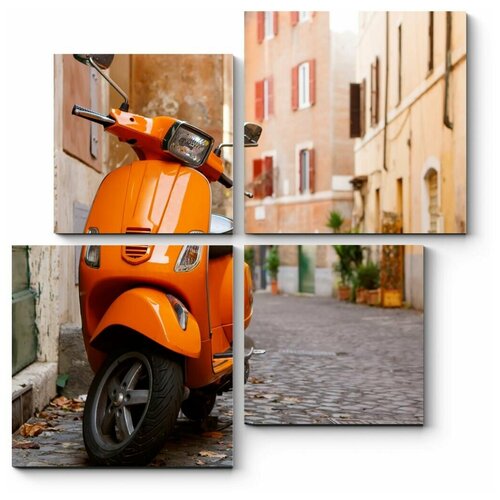 Модульная картина Старые улицы города с мотоциклом в Риме150x150