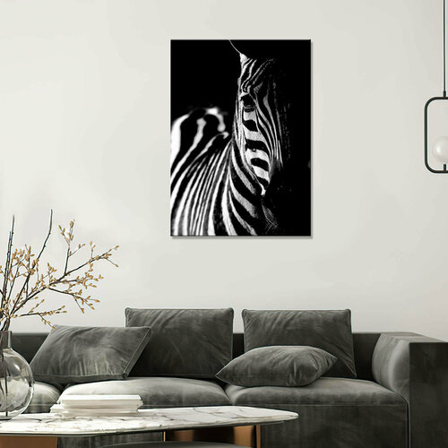 Интерьерная картина - "чёрно-белая зебра 40х60"