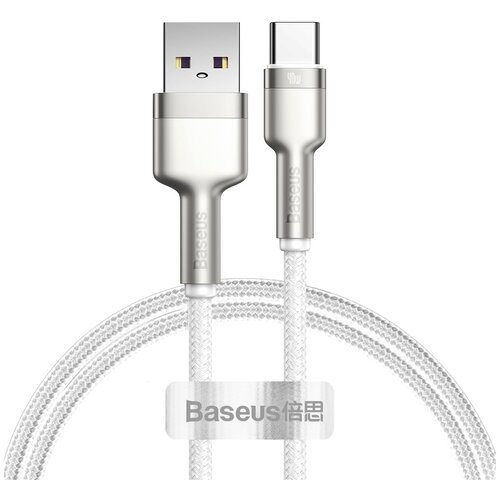 Кабель Baseus Cafule Series Metal Data Cable USB to Type-C 40W 1m White+Silver (CATJK-A02)