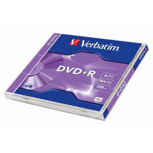 Диск Verbatim DVD+R (16x, 4.7GB, Jewel, 1шт) 43496