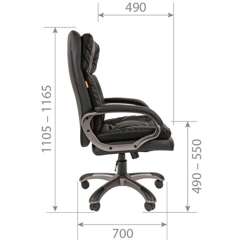 Компьютерное кресло Chairman 442 для руководителя, обивка: искусственная кожа, цвет: черный