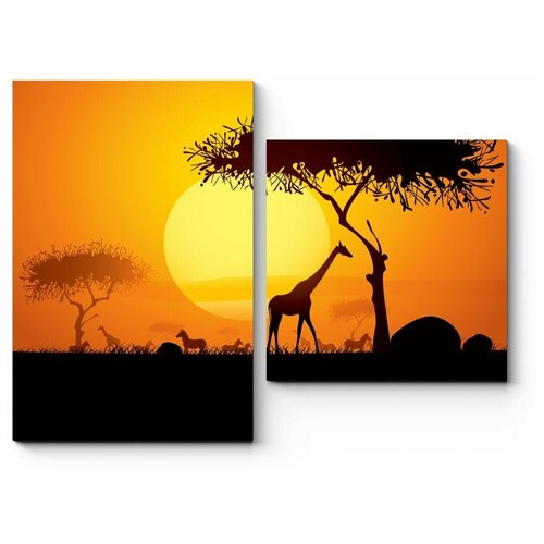 Модульная картина Великолепный африканский закат 50x38