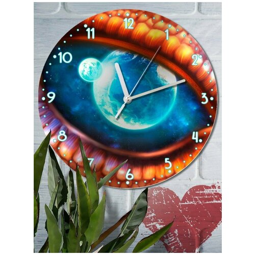 Настенные часы УФ с рисунком фэнтези дракон луна - 3240