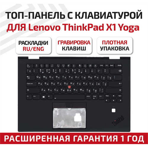 Клавиатура (keyboard) для ноутбука Lenovo ThinkPad X1 Yoga 3rd Gen, топкейс