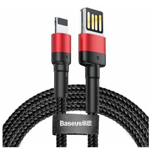 Кабель Baseus Cafule special edition USB - Lightning (CALKLF), 1 м, 1 шт., черный/красный