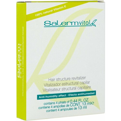 Salerm Salermvital, профессиональный ампульный флюид , для сухих и поврежденных волос термозащитой, 4х13 мл