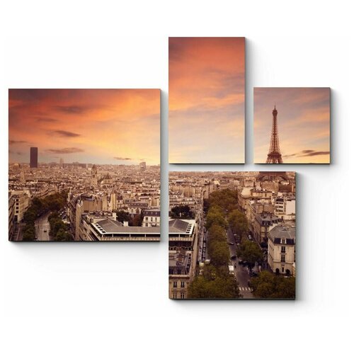 Модульная картина Прекрасный Париж с высоты 162x135