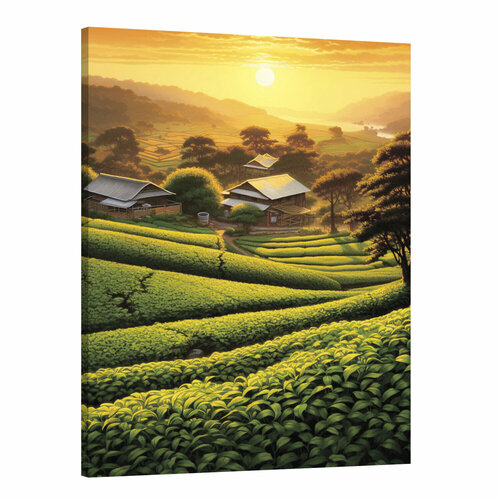 Интерьерная картина 50х70 "Чайный сад"