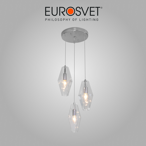 Подвесной светильник Eurosvet Prism 50236/3, цвет прозрачный, 3 плафона