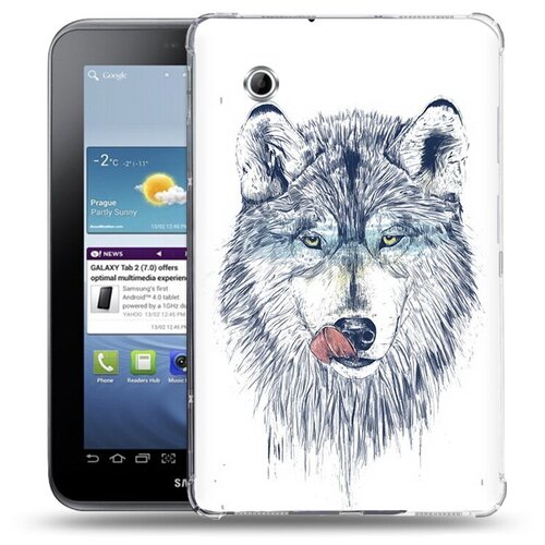 Чехол задняя-панель-накладка-бампер MyPads голодгый волк для Samsung Galaxy Tab 2 7.0 GT-P3100/P3110 противоударный