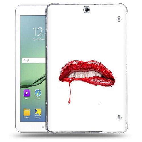 Чехол задняя-панель-накладка-бампер MyPads яркие красные губы для Samsung Galaxy Tab S2 9.7 SM-T810/T813/T815/T819 противоударный