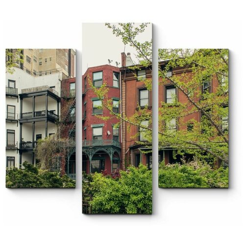Модульная картина Жилая улица в Бруклин-Хайтс110x99