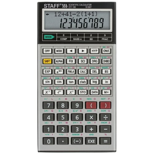 Калькулятор научный STAFF STF-169, черный/серый