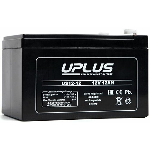Аккумулятор (АКБ) UPLUS AGM Leoch US12-12 12V 12Ah для ИБП, стационарных установок 150/100/100 12 Ач (Юплас) АГМ