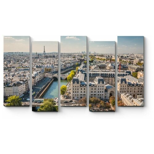 Модульная картина Пролетая над Парижем150x87