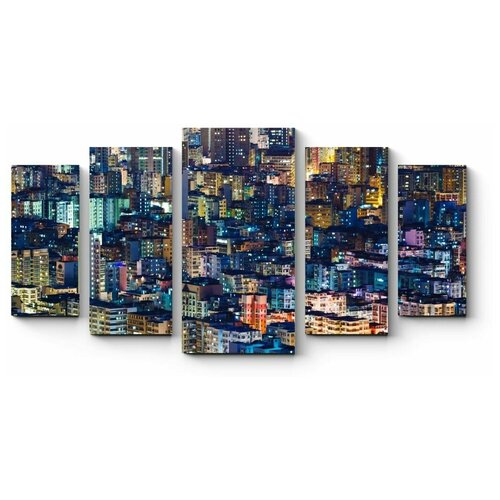 Модульная картина Пейзаж засыпающего Гонконга130x72
