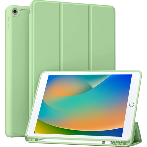 Чехол книжка CCCASE для Apple iPad 7 10.2 (2019) / iPad 8 10.2 (2020) / iPad 9 10.2 (2021) с отделением для стилуса, цвет: светло-зеленый