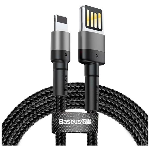 Кабель Baseus Cafule special edition USB - Lightning (CALKLF), 1 м, 1 шт., черный/серый