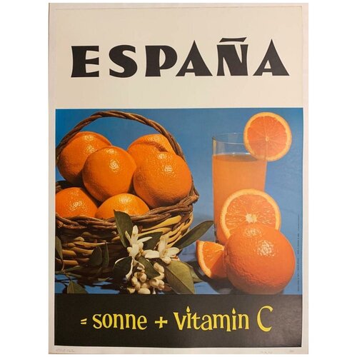 Постер / Плакат / Картина Рекламный плакат - Апельсиновый сок 50х70 см в раме