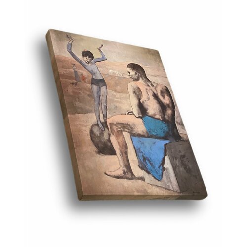 Картина репродукция "Девочка на шаре", Пабло Пикассо (холст, подрамник, 40х60 см)