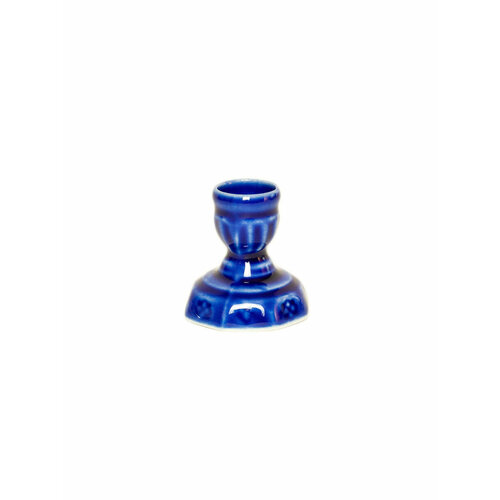 Подсвечник церковный керамический Фонарик синий, подсвечник для свечи религиозный, d - 10 мм под свечу