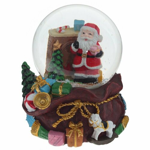 Фигурка декор в стеклянном шаре "Дед Мороз", D6 см, L8 W8 H9 см