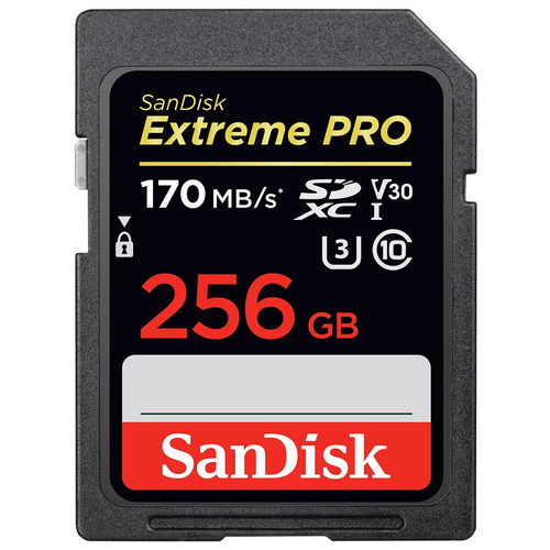 Карта памяти SanDisk SDXC 256Gb Extreme Pro V30 Class 10 UHS-I U-3 170 Mb/s